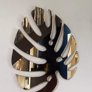 Small Mirrored Monstera Leaf - Acrylic Mirror - Leaf Wall Decor - Etsy