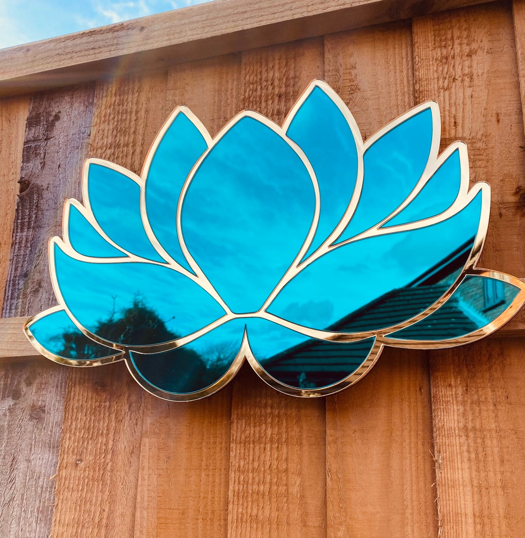 Mirrored Lotus Flower Wall Art - Etsy UK