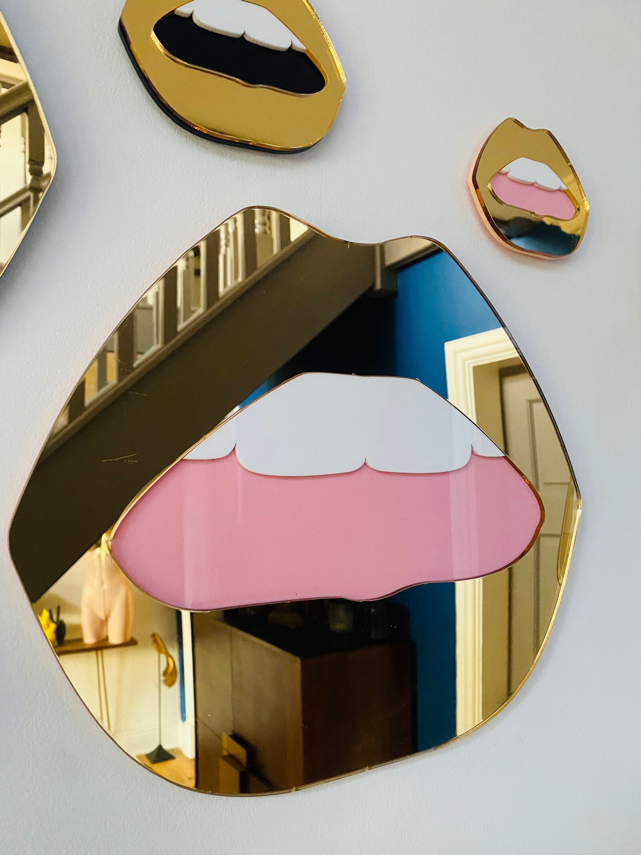 Glamorous Large Gold Lip Mirror - Statement Lip Decor - Acrylic Wall ...