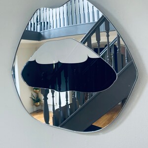 LARGE Silver Lip Mirror - Acrylic Mirror - Lip Decor - Silver Lips With ...