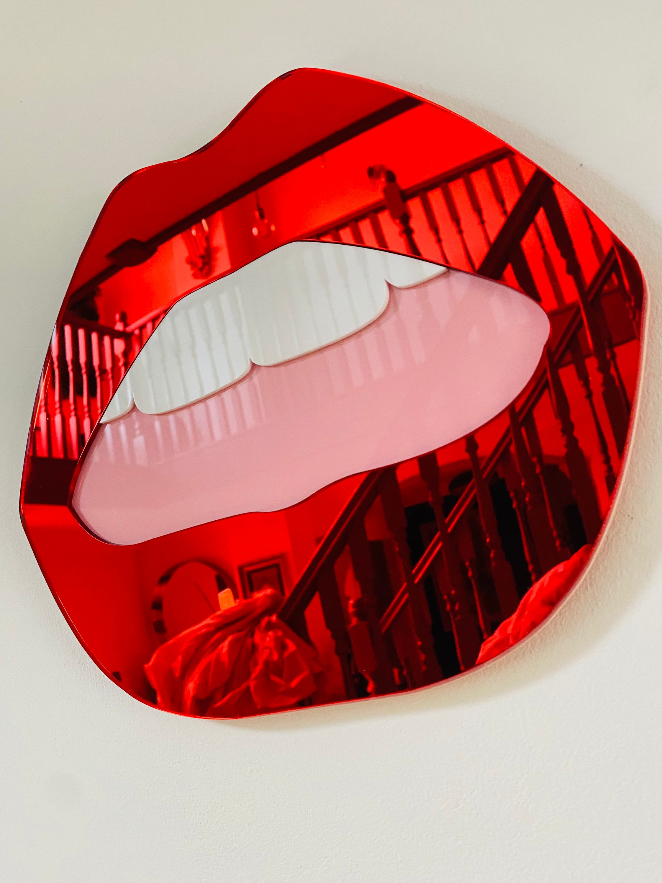LARGE Red Lip Mirror With Pink Mouth Acrylic Mirror Lip - Etsy