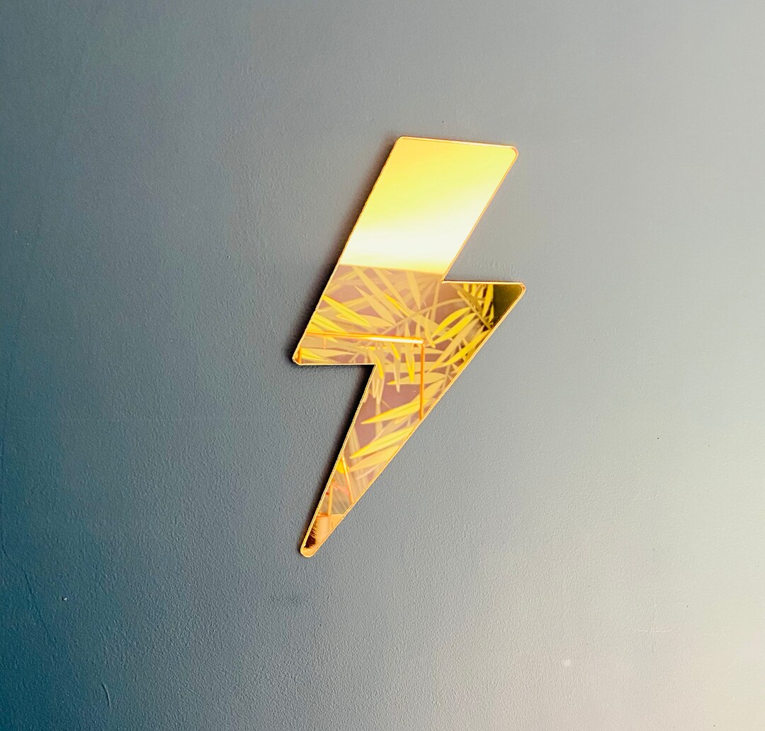 Mirror Gold Lightning Bolt Wall Decor - Acrylic Bolt - Etsy