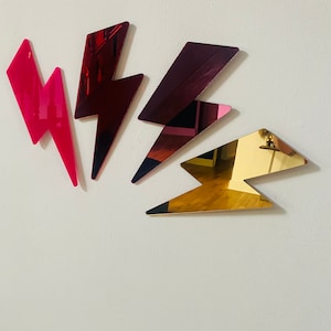 Mirror Red Acrylic Lightning Bolt Wall Decor - Etsy