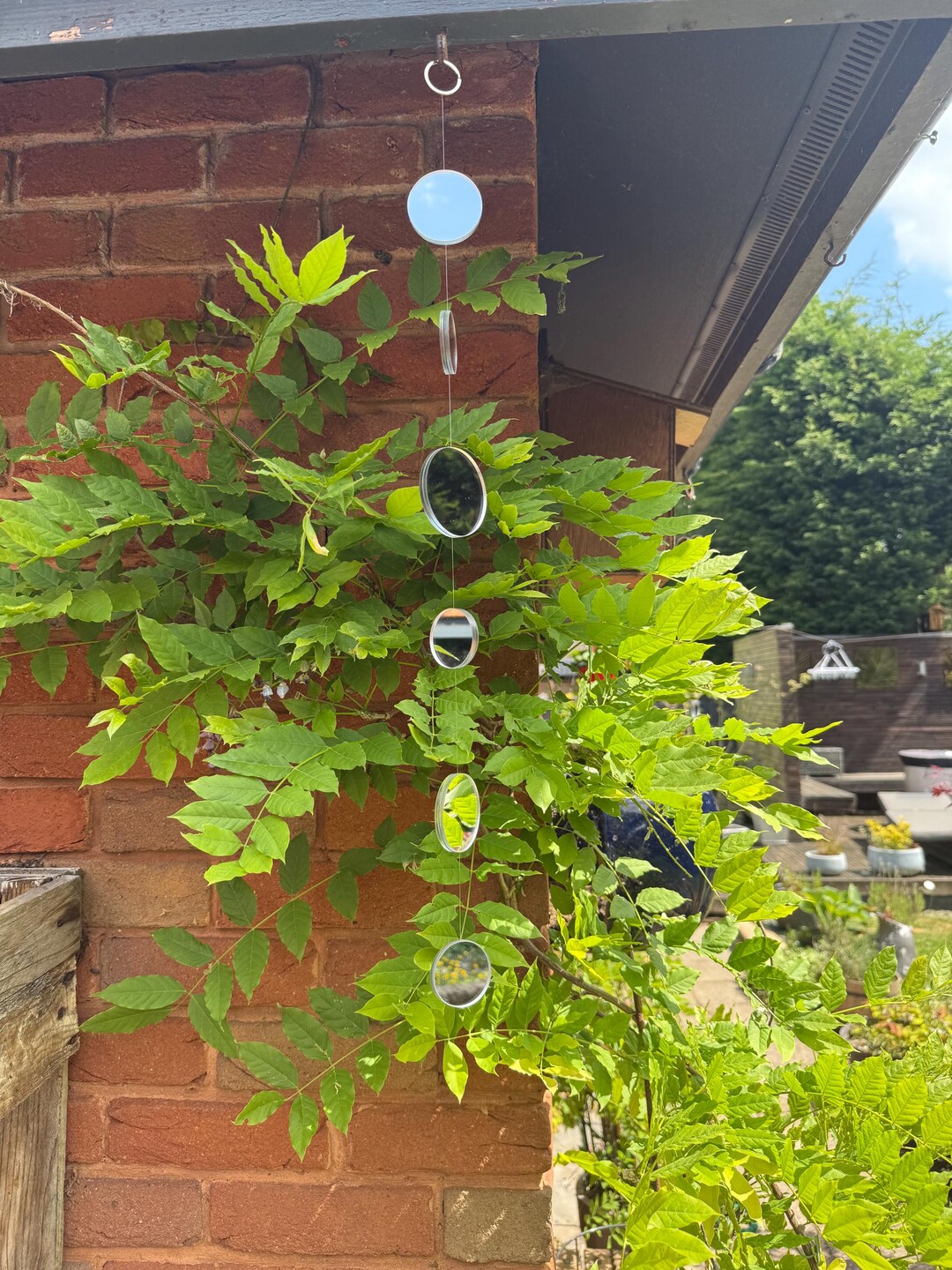 Mirror Disc Sun Catcher, Hanging Garden Mirrors, Garden Art, Tree ...
