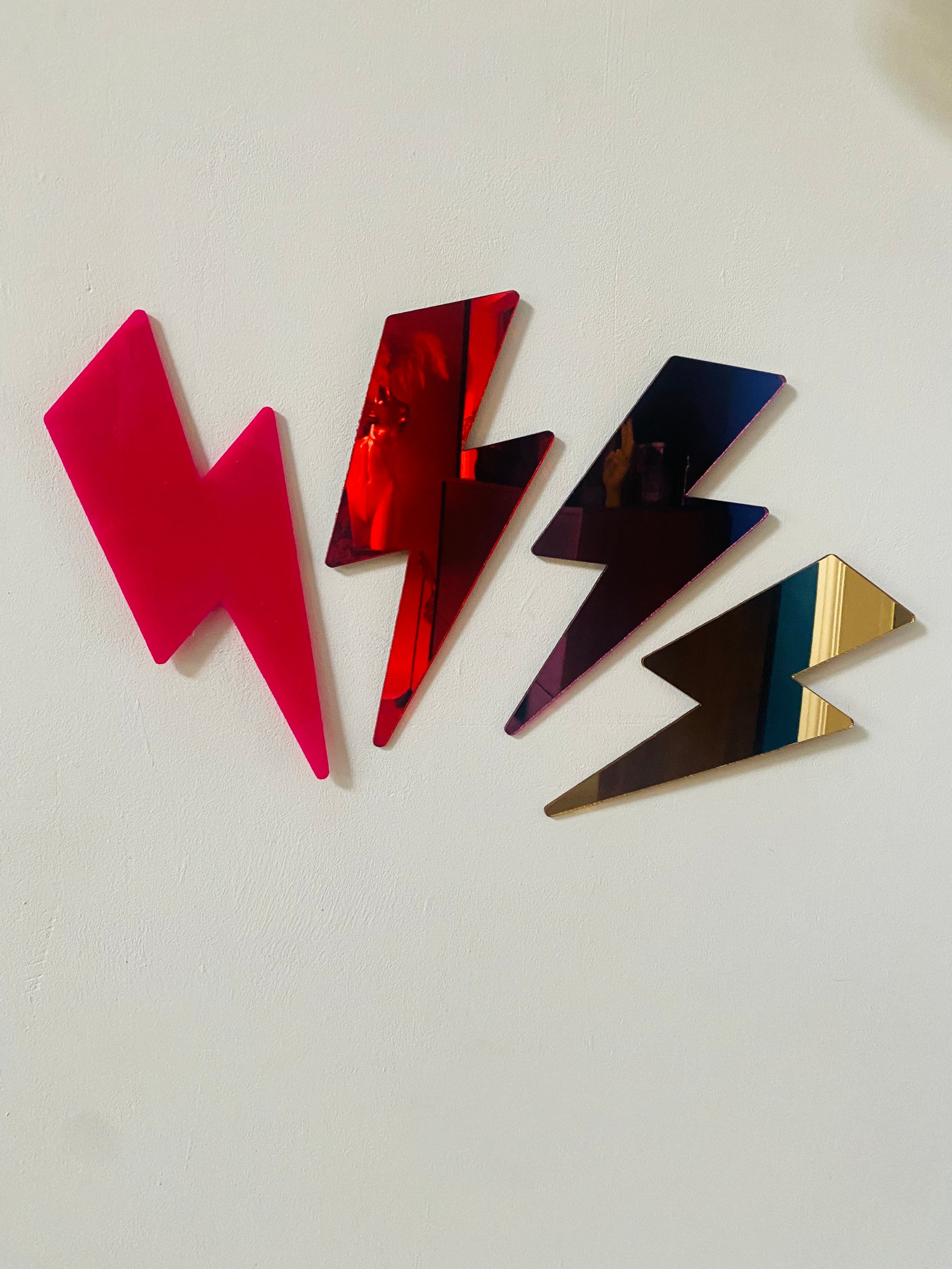 Mirror Gold Lightning Bolt Wall Decor - Acrylic Bolt - Etsy UK