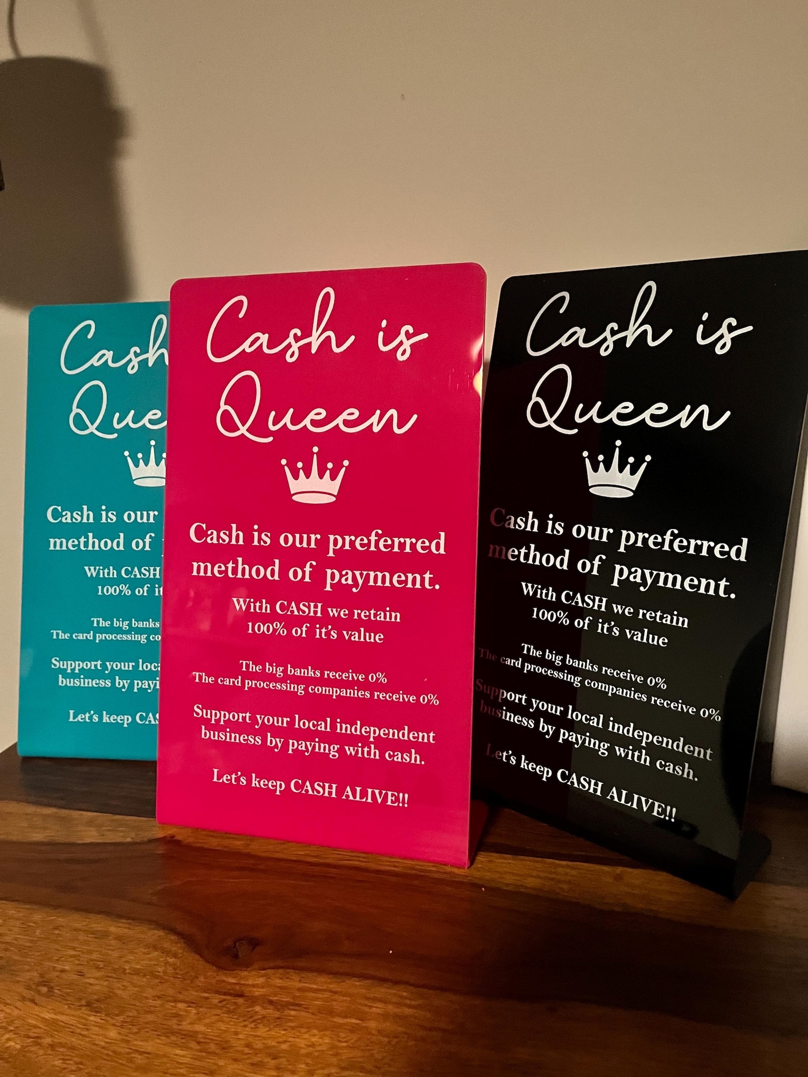 Cash is Queen/king Business Sign - Self Standing - Etsy