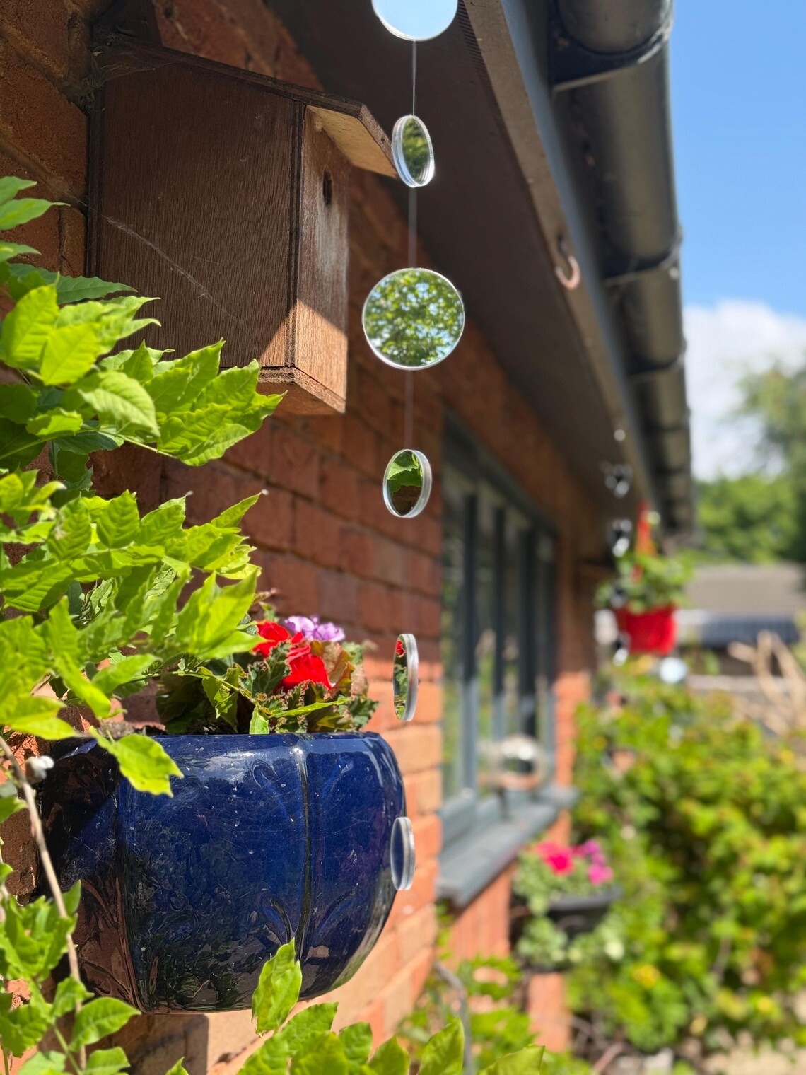 Mirror Disc Sun Catcher, Hanging Garden Mirrors, Garden Art, Tree ...