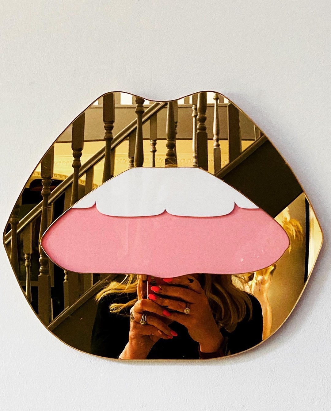 LARGE Gold Lip Mirror Acrylic Mirror Lip Decor Gold Lips - Etsy UK