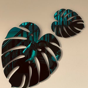 Small Mirrored Monstera Leaf - Acrylic Mirror - Leaf Wall Decor - Etsy
