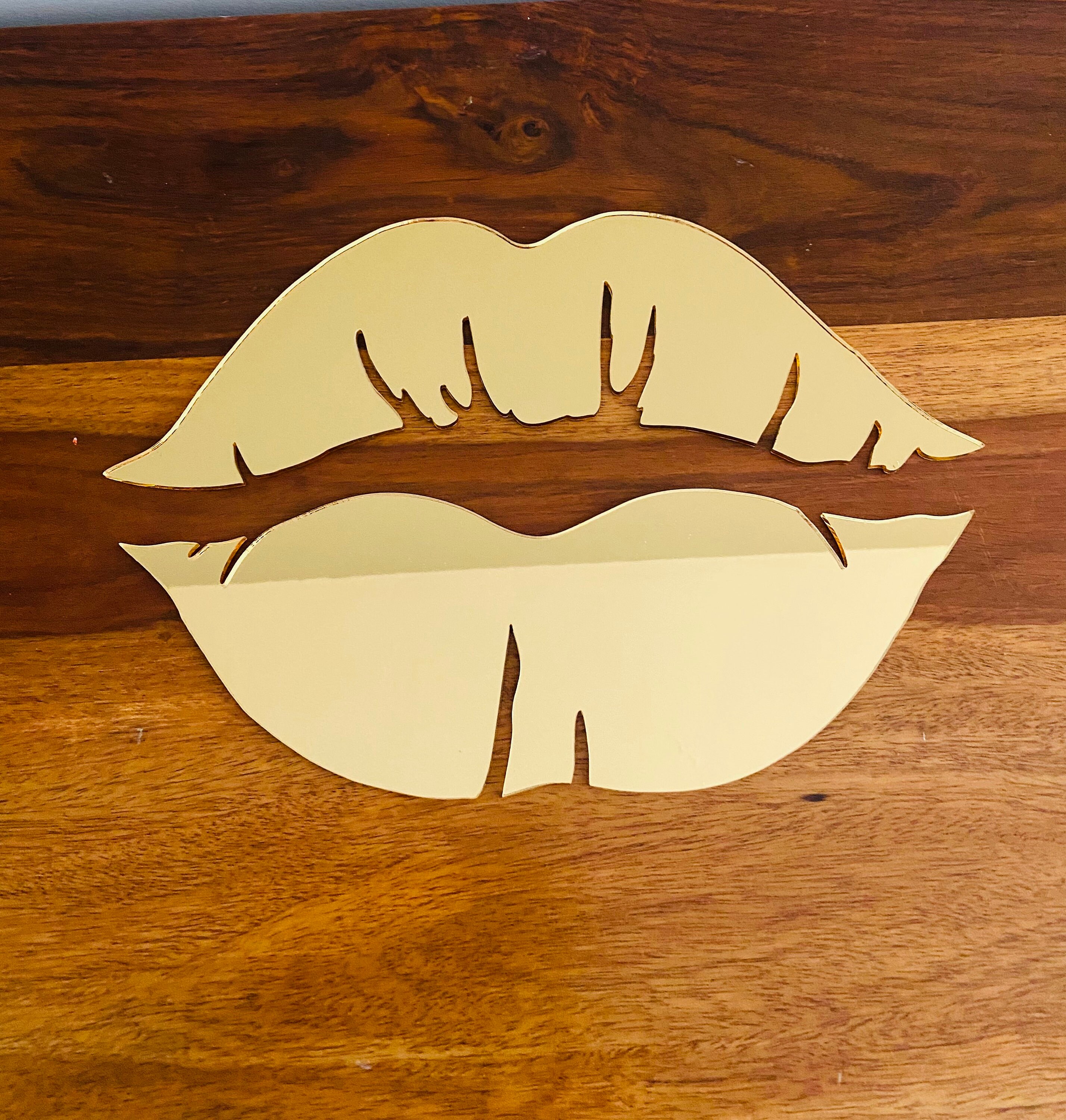 MINI Mirror Gold Acrylic Lips Acrylic Lip Decor Wall - Etsy