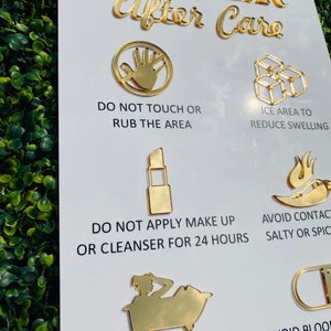 FILLER Aftercare Advice Acrylic A3 Size, Beauty Sign, Salon Sign, Salon ...