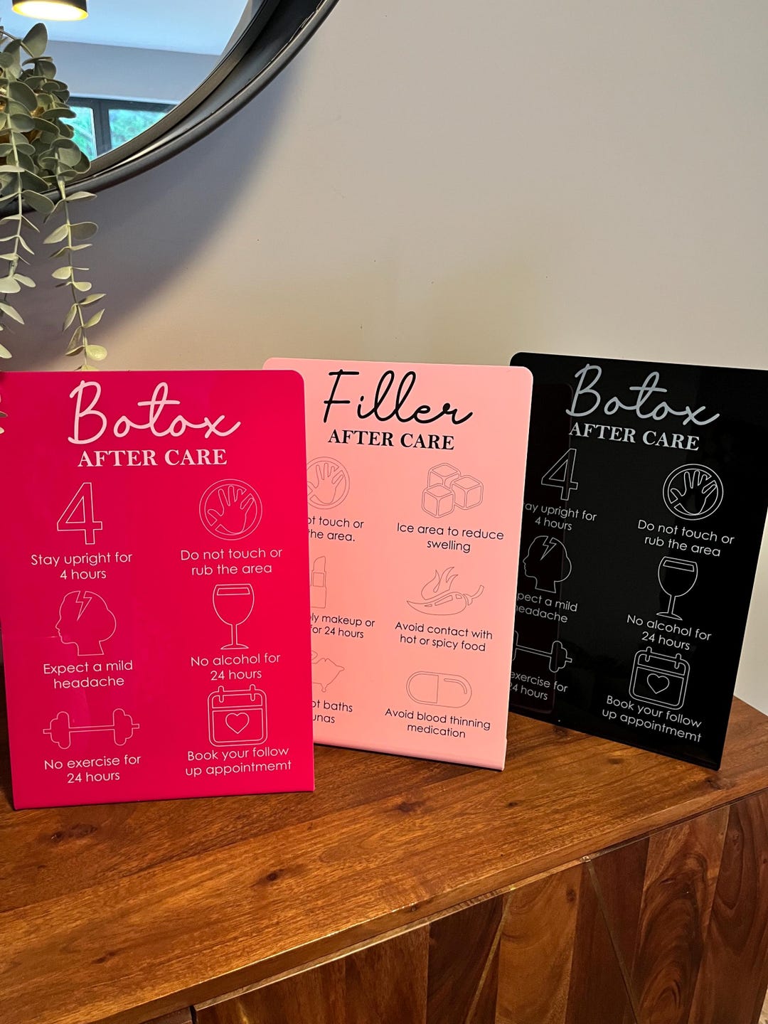 After Care Business Sign - Self Standing Botox or Filler - Etsy