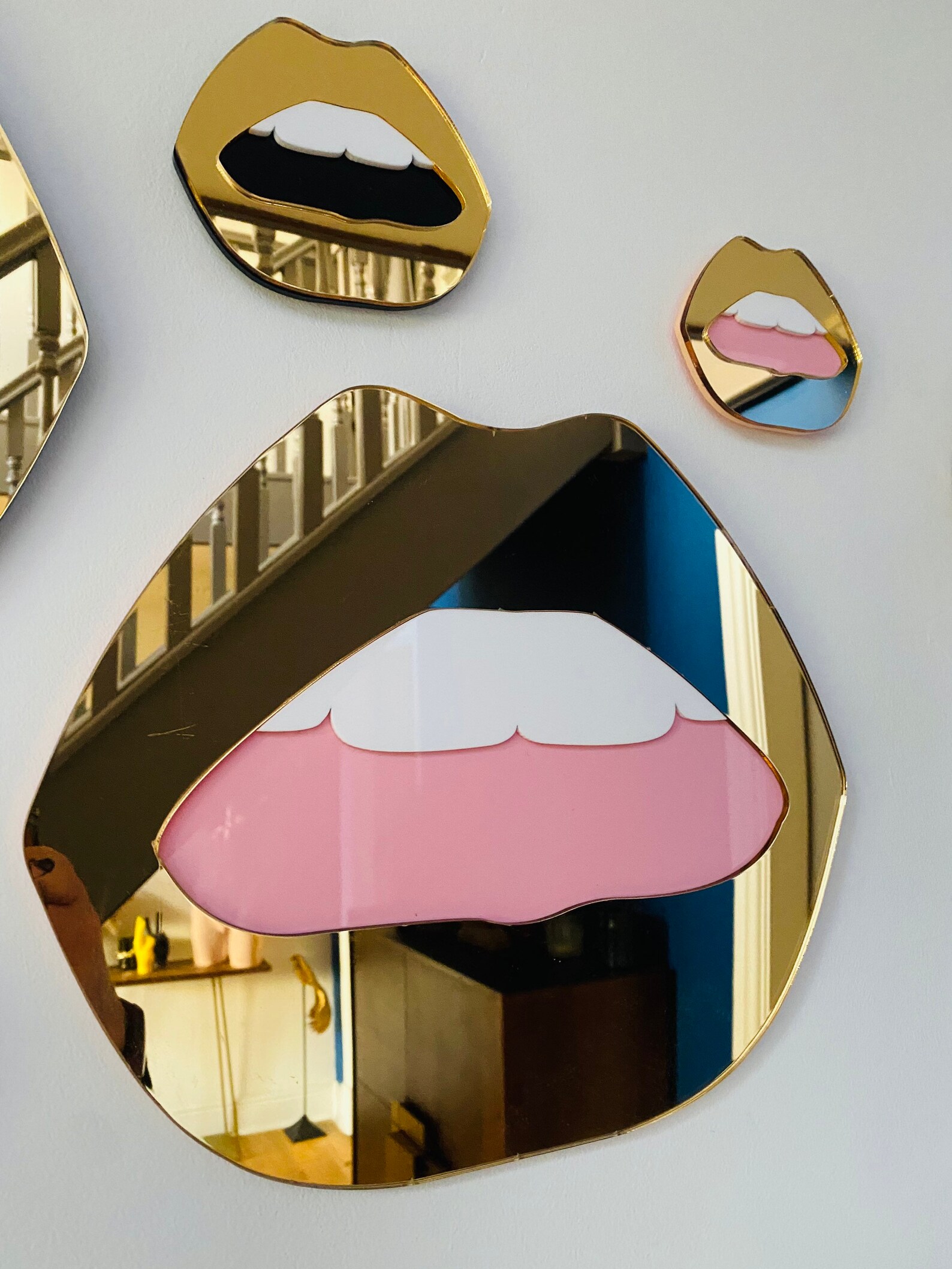 Glamorous Large Gold Lip Mirror - Statement Lip Decor - Acrylic Wall ...