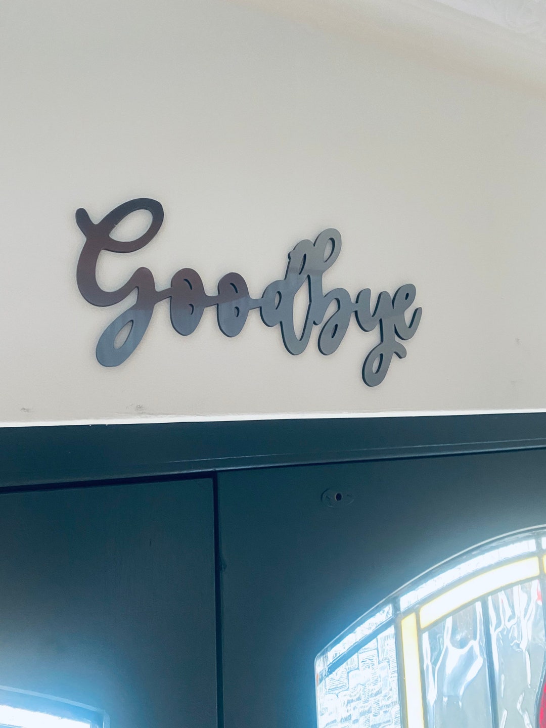 GOODBYE 3D Acrylic Front Door Sign, Front Door Decoration, 3mm Acrylic ...