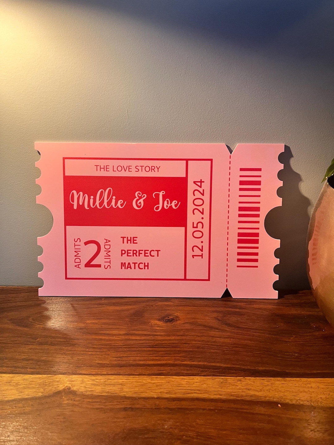 Personalized Acrylic Couple Ticket Sign: Anniversary, Valentine Gift - Etsy