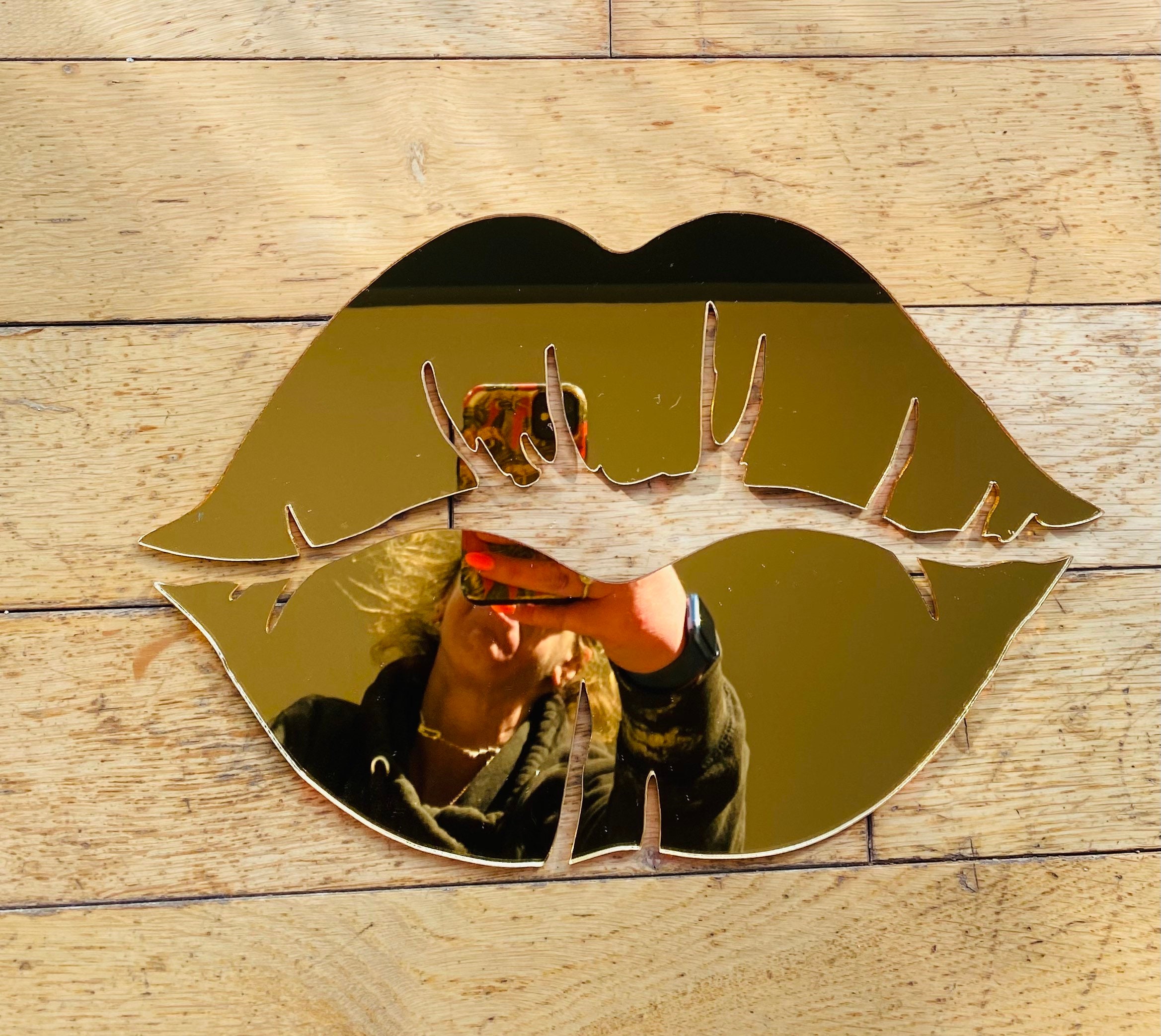 MINI Mirror Gold Acrylic Lips Acrylic Lip Decor Wall - Etsy
