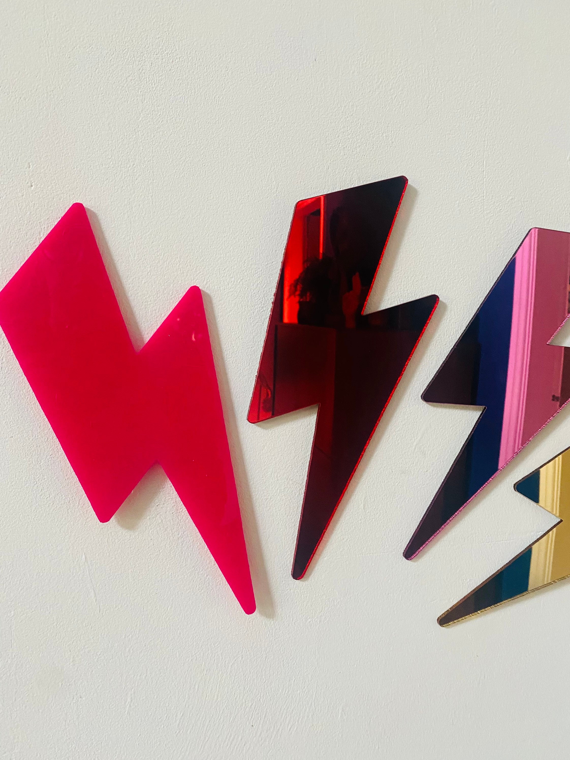 Mirror Gold Lightning Bolt Wall Decor - Acrylic Bolt - Etsy UK