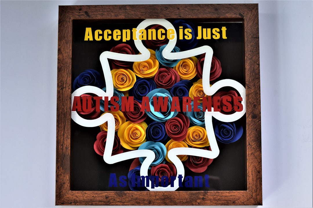 Autism Awareness & Acceptance Puzzle Shadow Box Wall Decor - Etsy