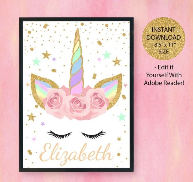Complete Unicorn Party Package, Digital Unicorn Birthday Package ...