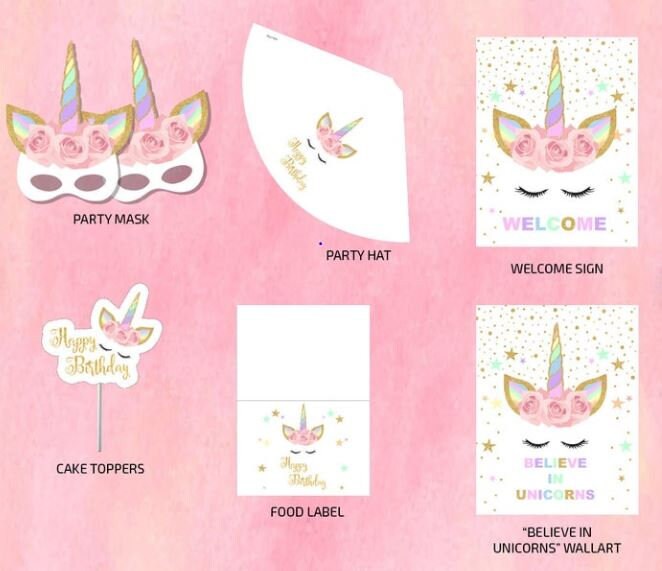Complete Unicorn Party Package, Digital Unicorn Birthday Package ...