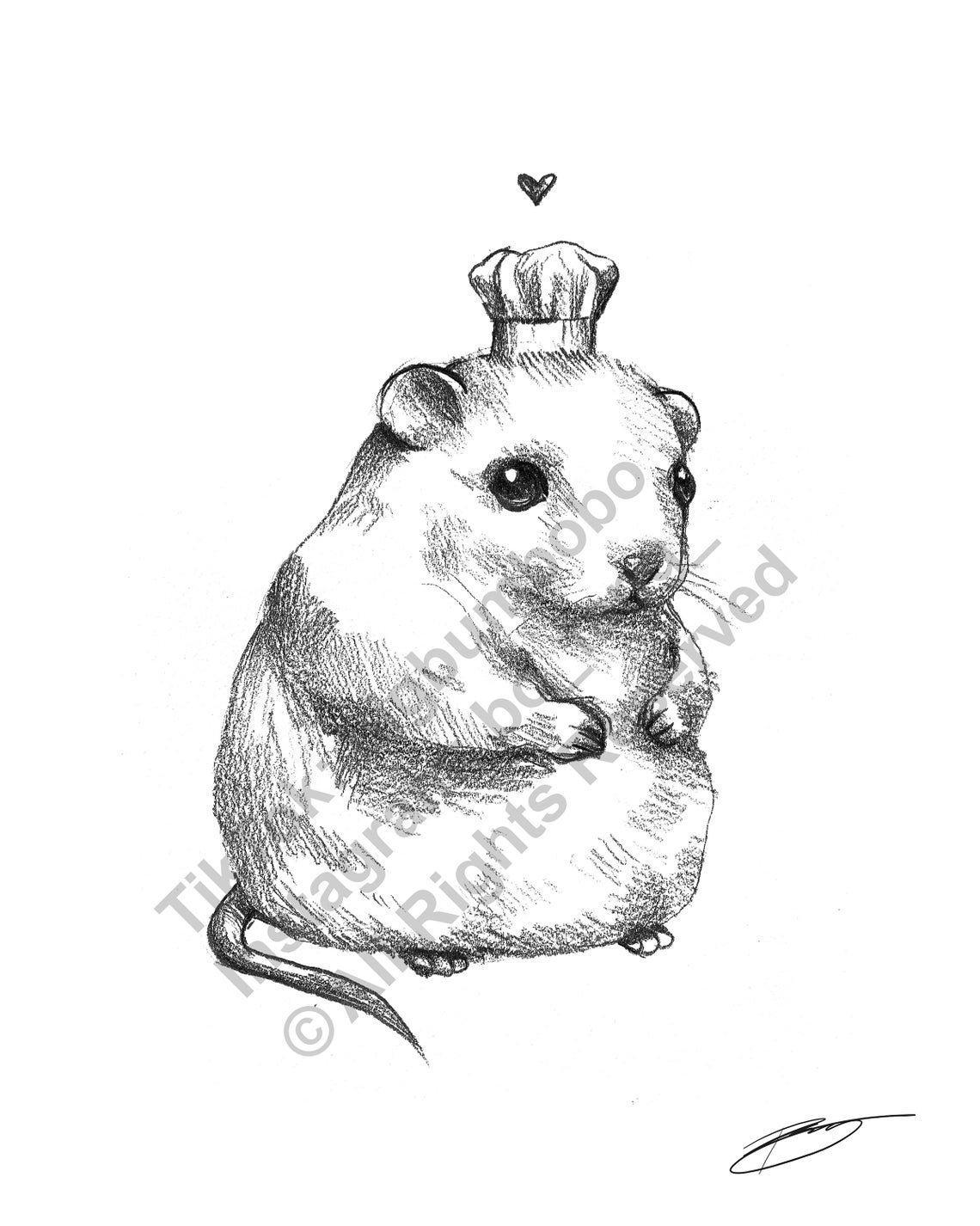 Fat Little Rat Sketch Illustration 8.5 X 11 Black and - Etsy
