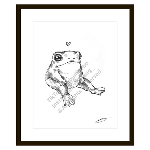 Fat Little Toad Sketch Drawing Illustration 8.5 X 11 - Etsy
