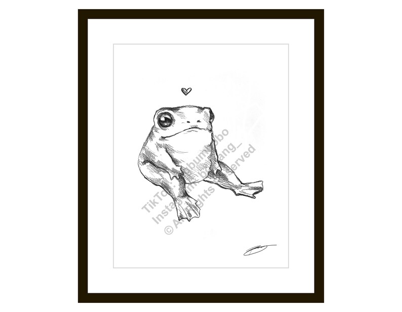 Fat Little Toad Sketch Drawing Illustration 8.5 X 11 | Etsy Canada