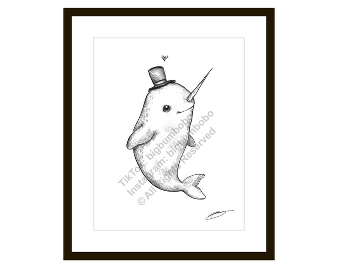Fat Little Bird Sketch Drawing Illustration 8.5 X 11 | Etsy
