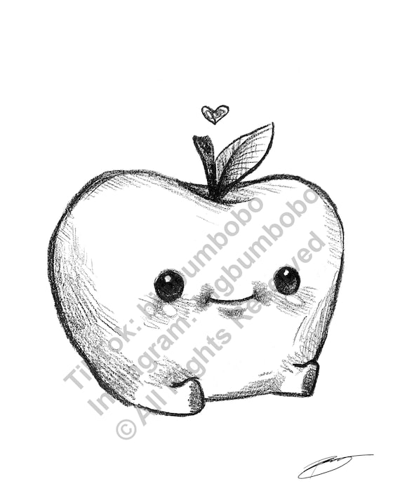 Apple Sketch Drawing
