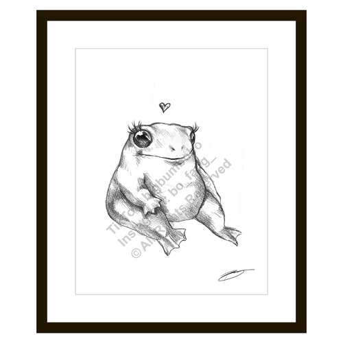Fat Little Toad Sketch Drawing Illustration 8.5 X 11 - Etsy