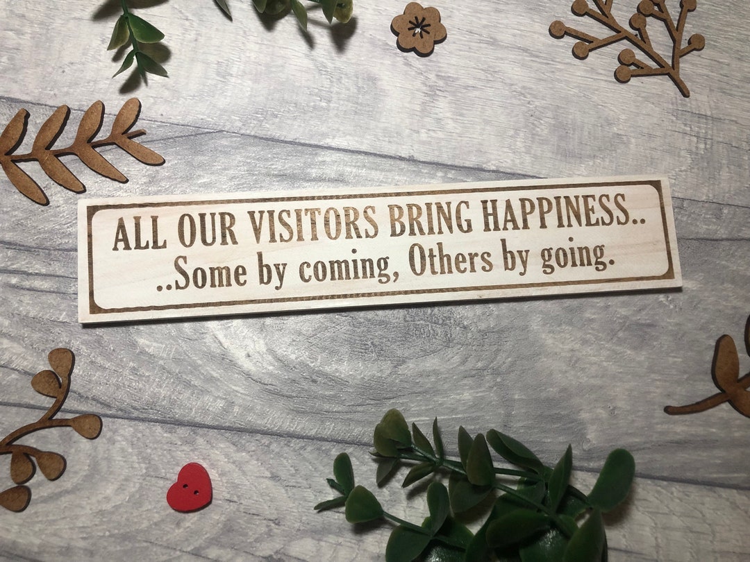 Funny Visitors Sign: Laser Engraved Reclaimed Wood Wall Decor - Etsy
