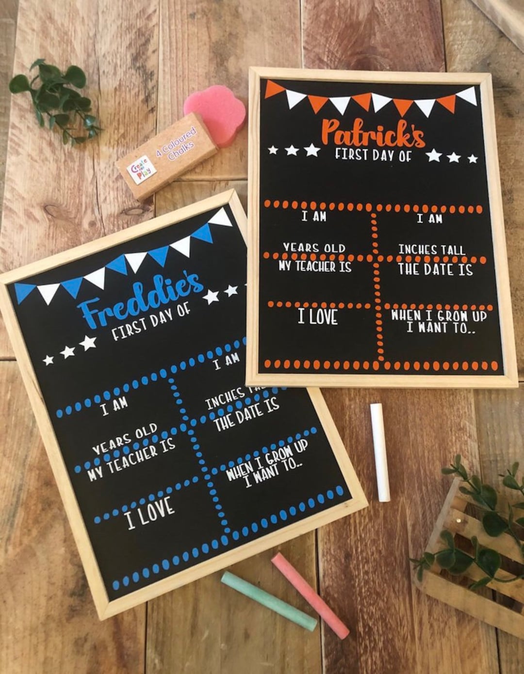 First Day Board: Personalisierte Schulkreidetafel, neue Abenteuer ...