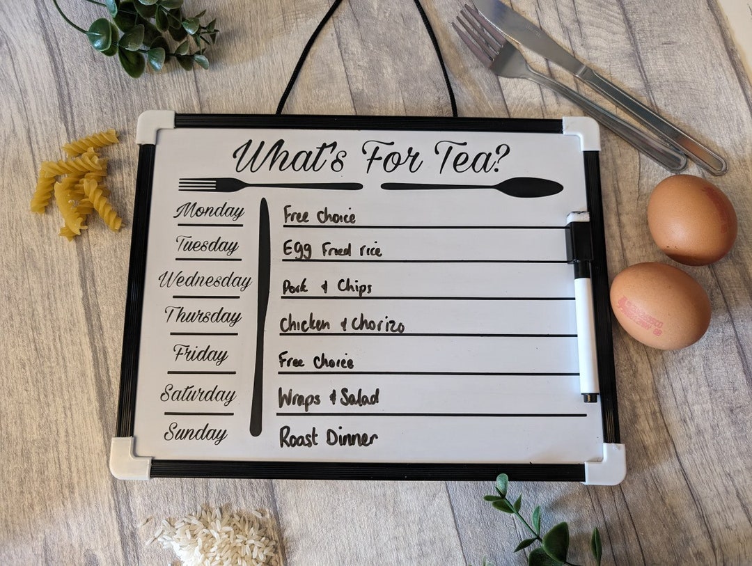 Weekly Meal Planner Whiteboard: Kitchen Organisation (23x30cm) - Etsy