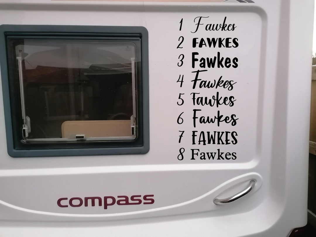 Vinyl Name | Camper | Caravan | Motorhome | Camping | Vehicle | Decals ...