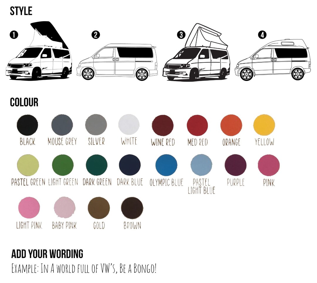 Bongo Mazda Van Vehicle Decal van Life Decal Sticker Car Decal - Etsy