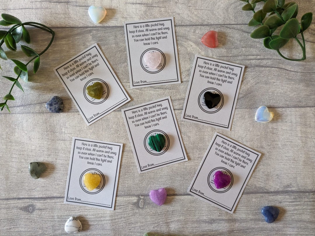 Love Heart Pocket Hug | Polished Gemstones | Rose Quartz Amethyst ...