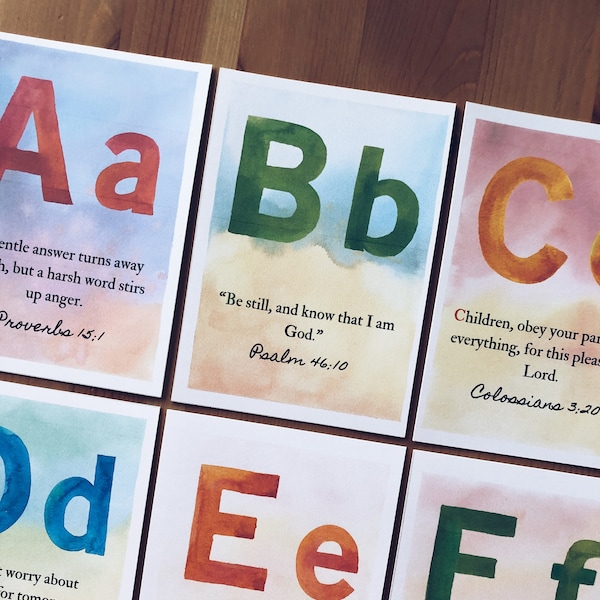 Abc Bible Verse Cards - Etsy