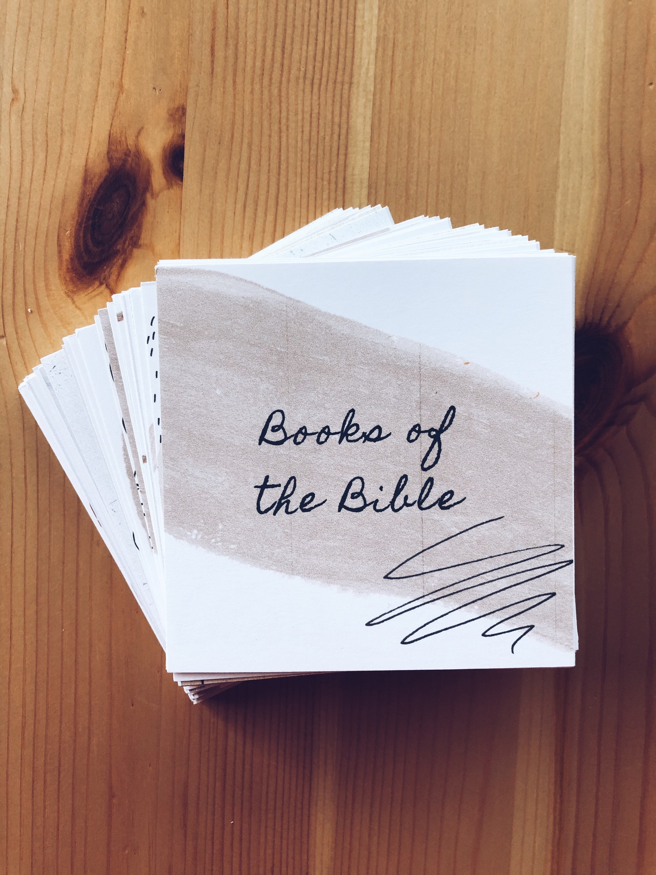 Books of the Bible Flash Cards//christian Gift//modern Art Cards ...