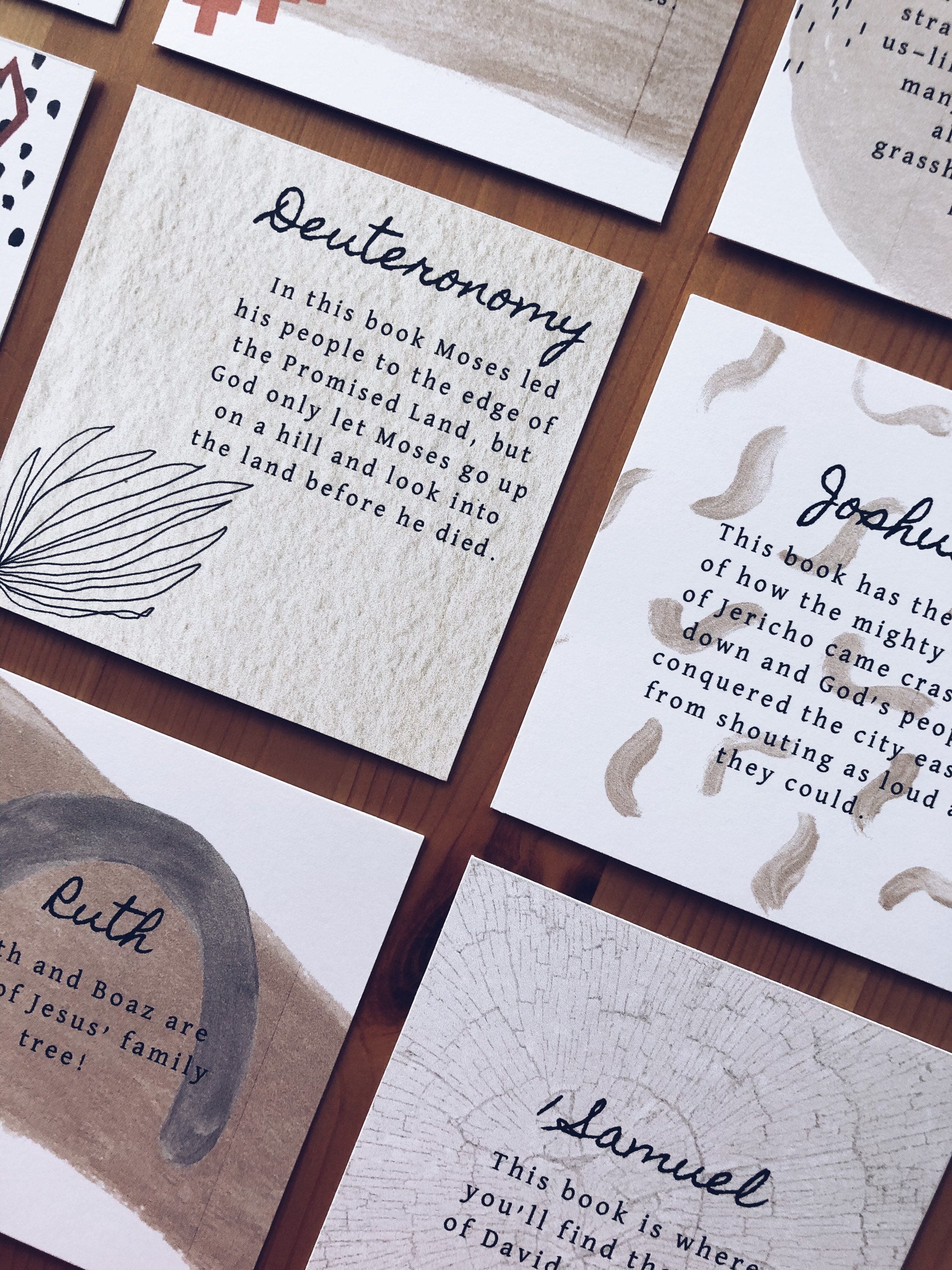 Books of the Bible Flash Cards//christian Gift//modern Art Cards ...