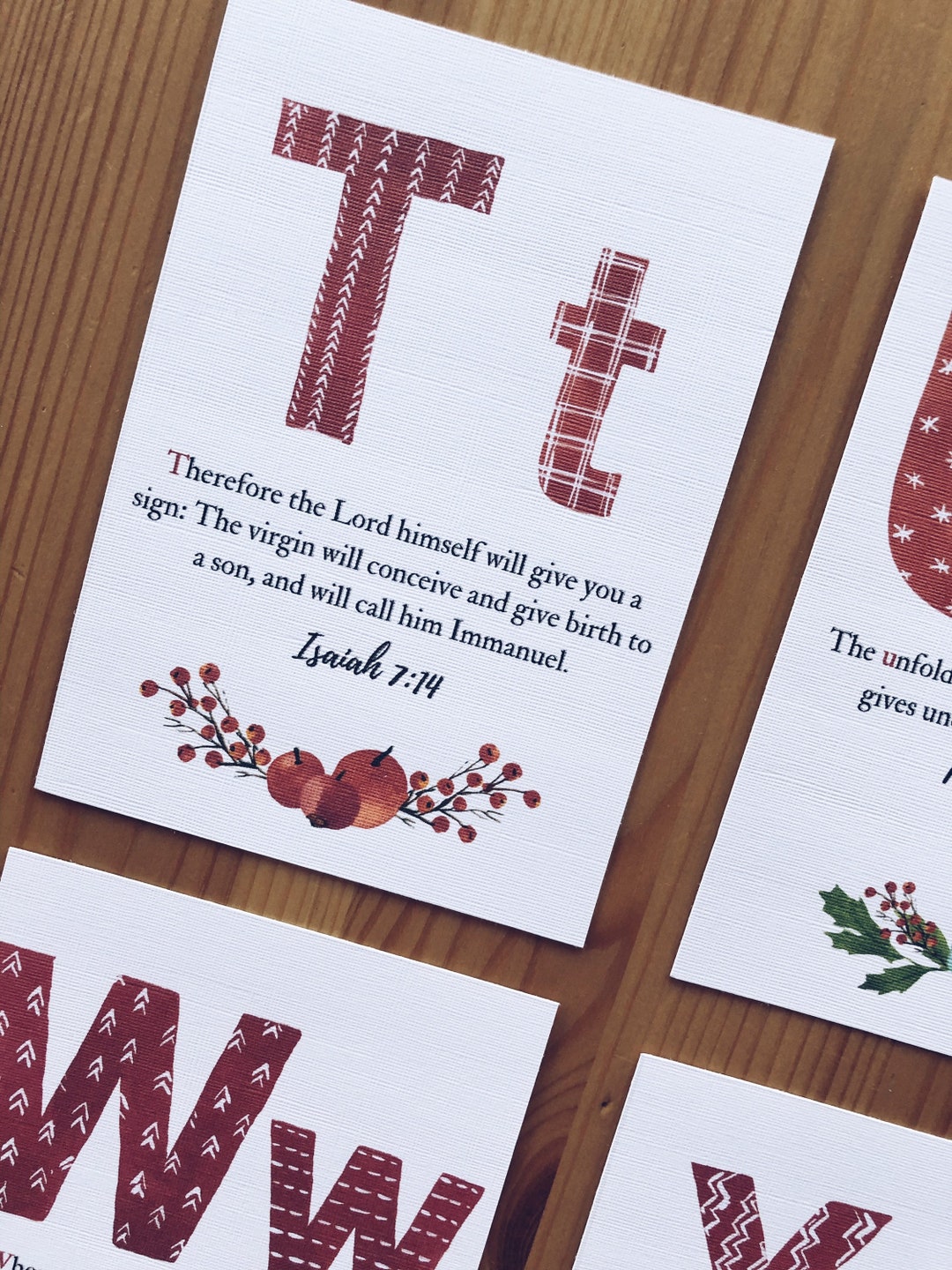 ABC Christmas Scripture Verse Cards//modern Bible Verse Art Prints ...
