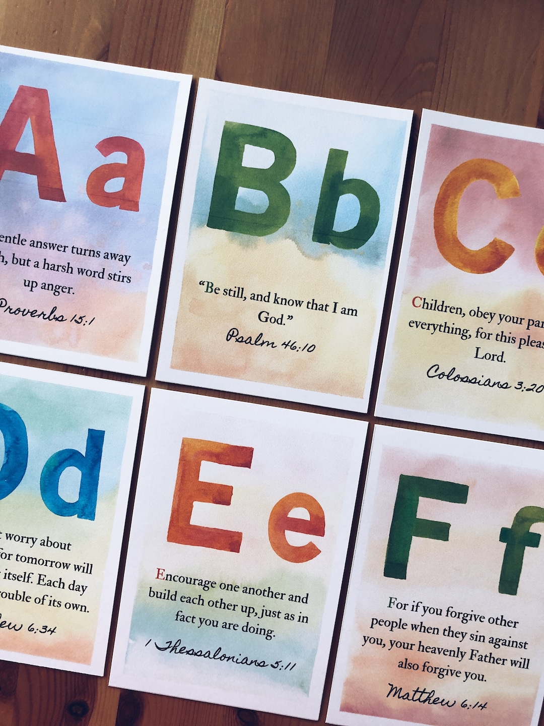 ABC Scripture Verse Cards//scripture Cards//modern Bible Verse Art ...