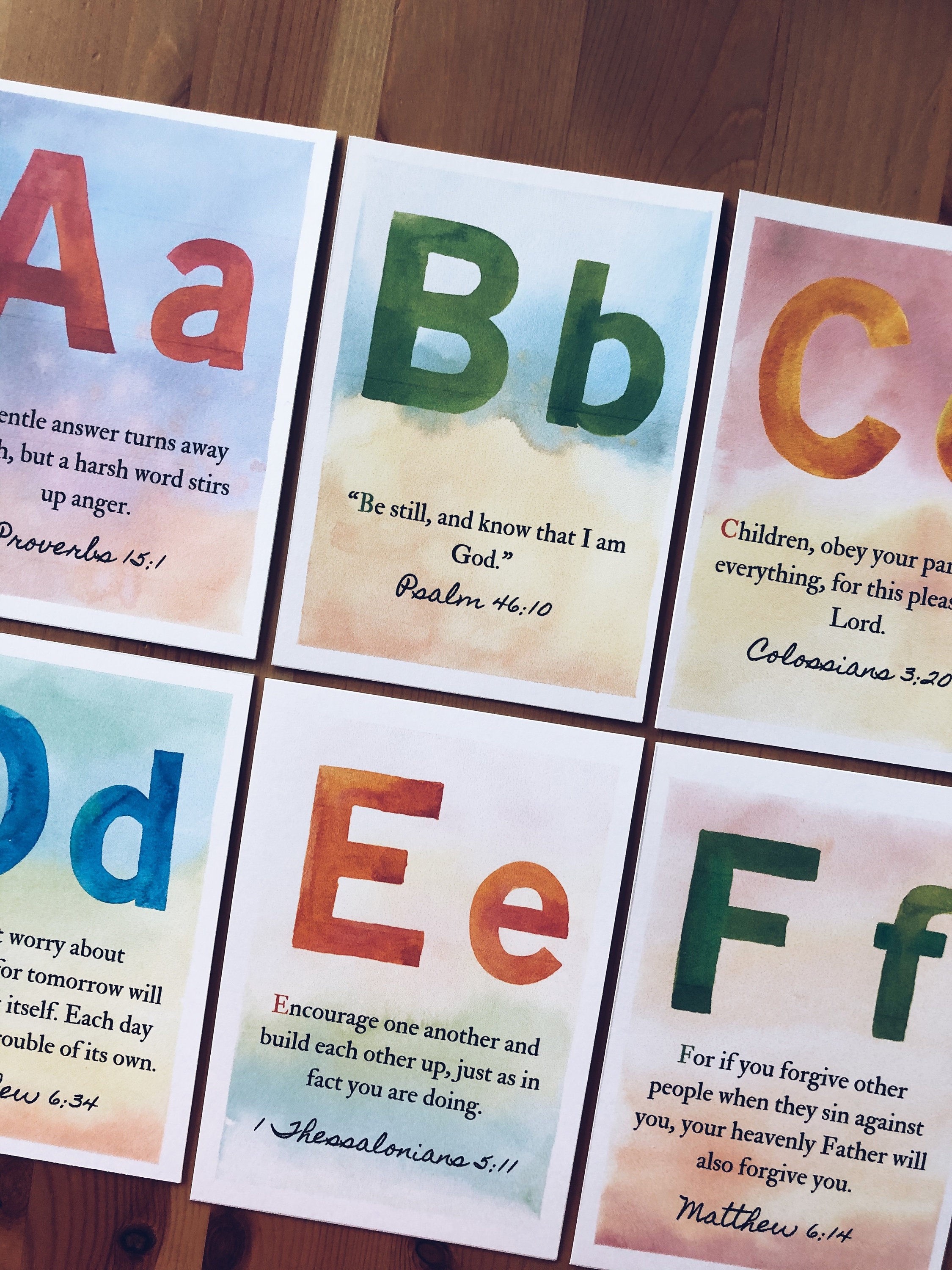 ABC Scripture Verse Cards//scripture Cards//modern Bible Verse Art ...