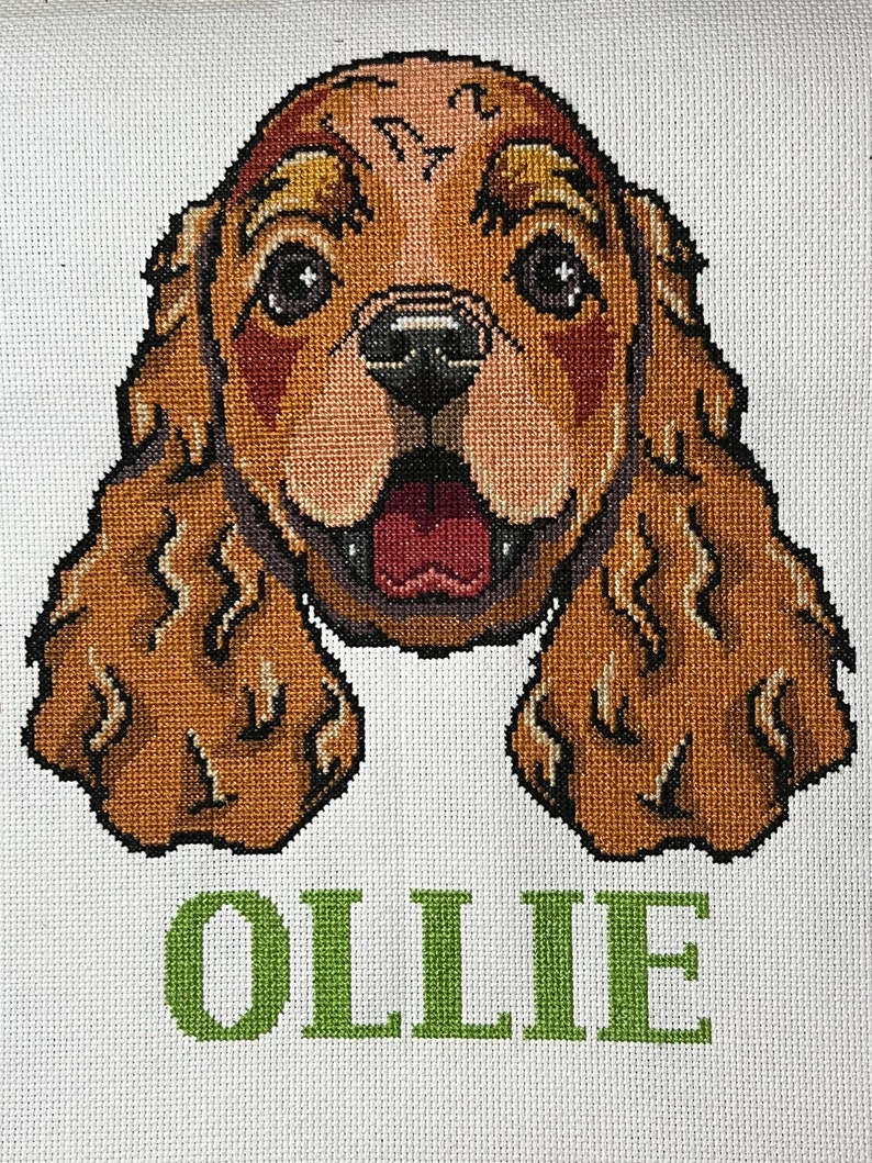 OLLIE Cocker Spaniel Cross Stitch Pattern | Etsy