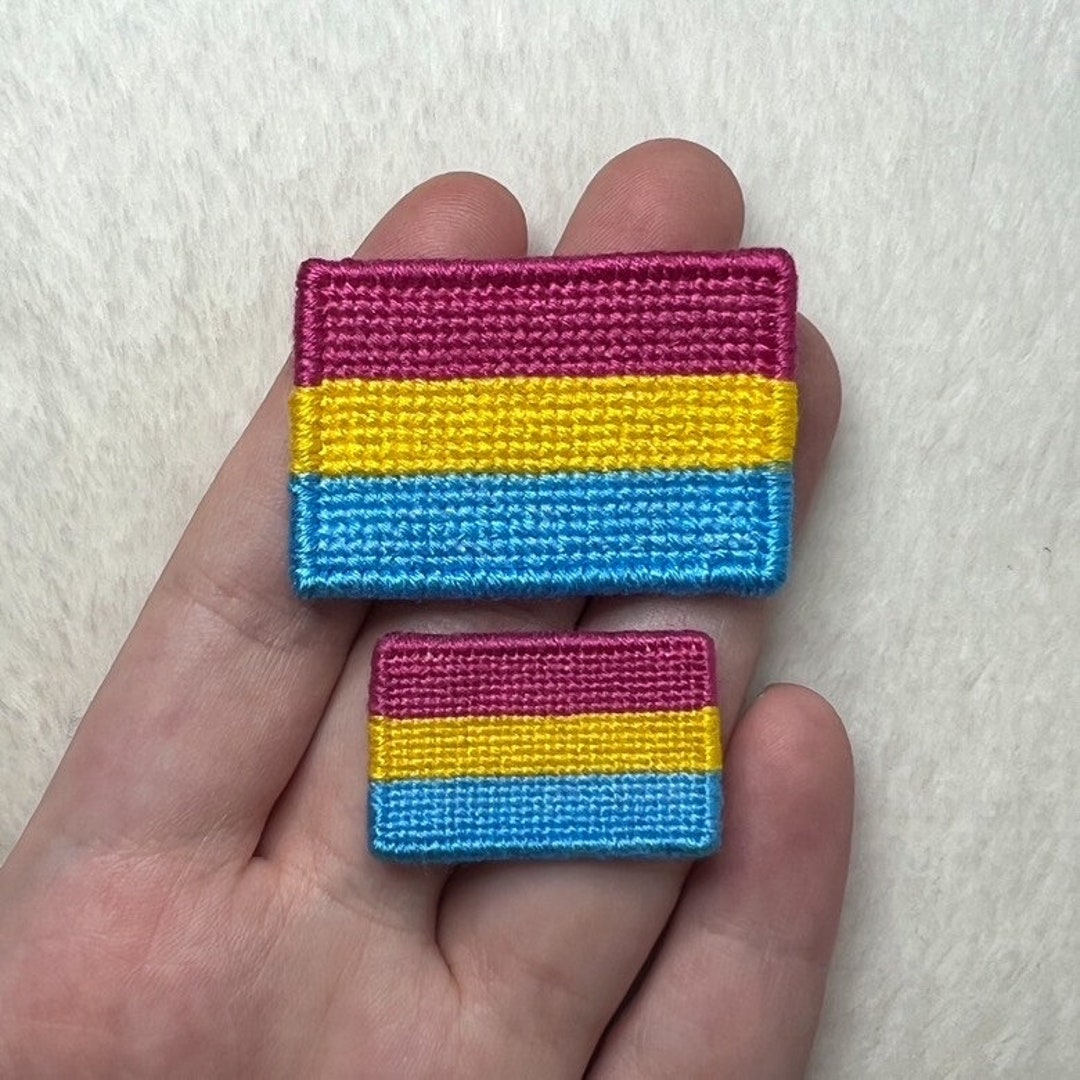 Pansexual Pride Flag Cross Stitch Iron on Patch for Jackets - Etsy