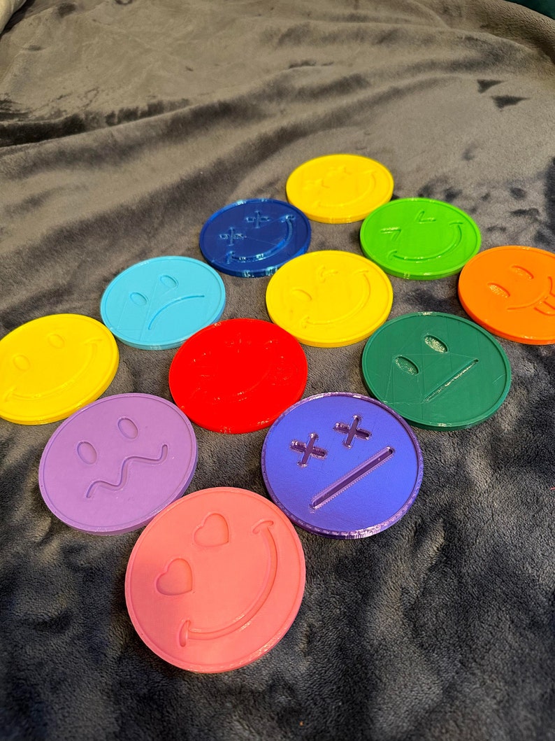 Smiley Face Emoji Face Mood Face Coaster Set - Etsy