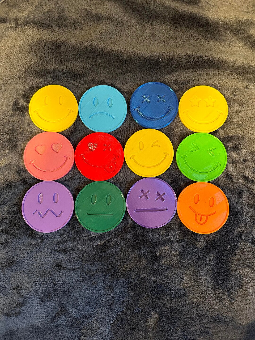 Smiley Face | Emoji Face | Mood Face Coaster Set - Etsy