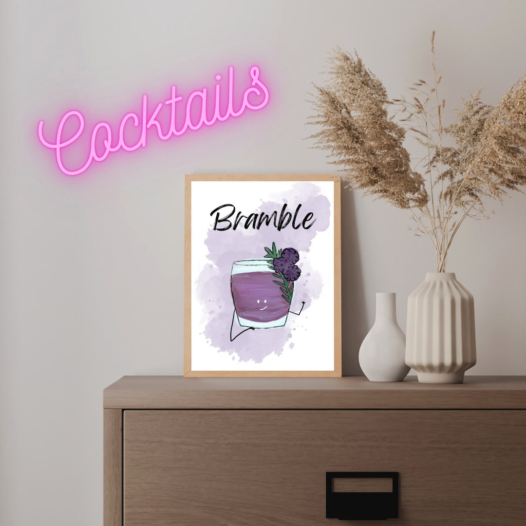 Bramble Cocktail Fun Digital Poster Print Wall Art a Great Present or ...