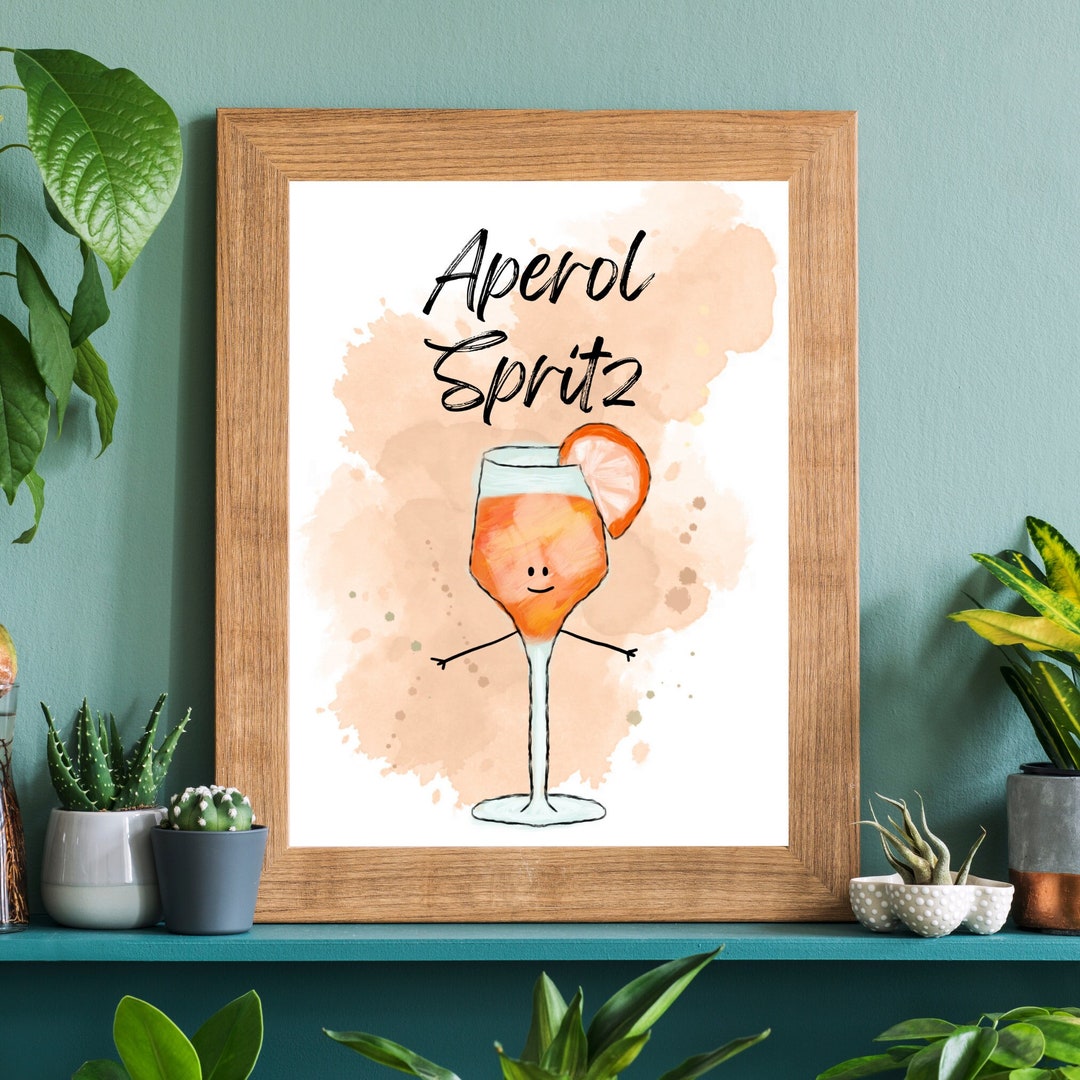Aperol Spritz Cocktail Fun Digital Poster Print Wall Art a Great ...
