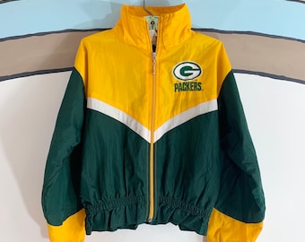 VINTAGE Green Bay Packers STARTER NFL Hooded Windbreaker Jacket Medium ...