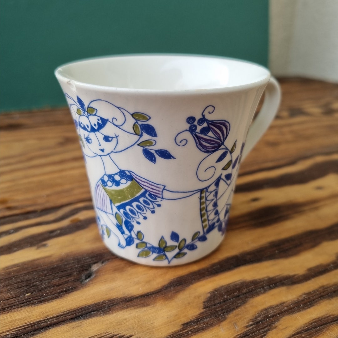 Figgjo Turi Design LOTTE Small Mug, Girl Cup Handpainted Silkscreen - Etsy